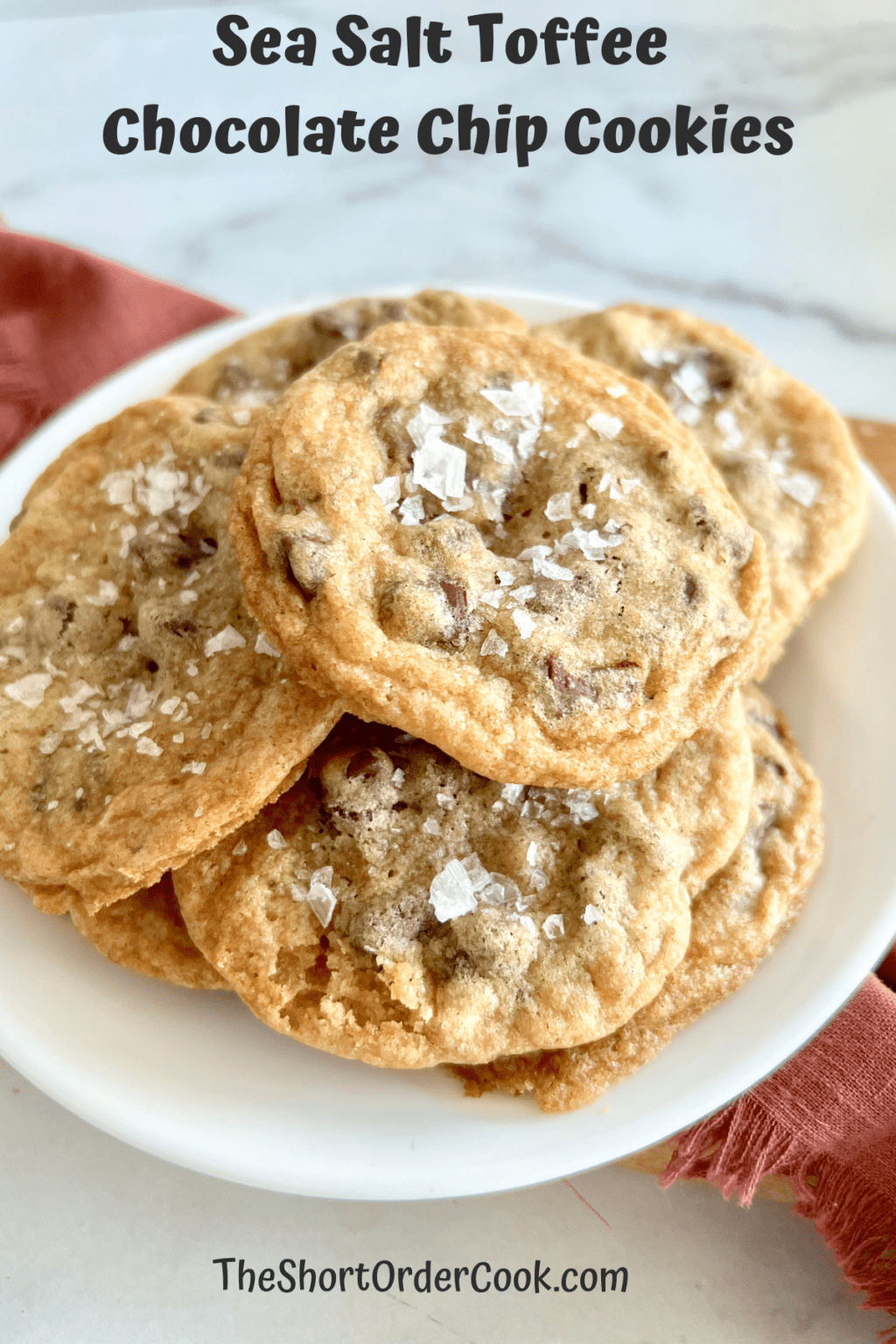 Sea Salt Toffee Chocolate Chip Cookies - The Short Order Cook