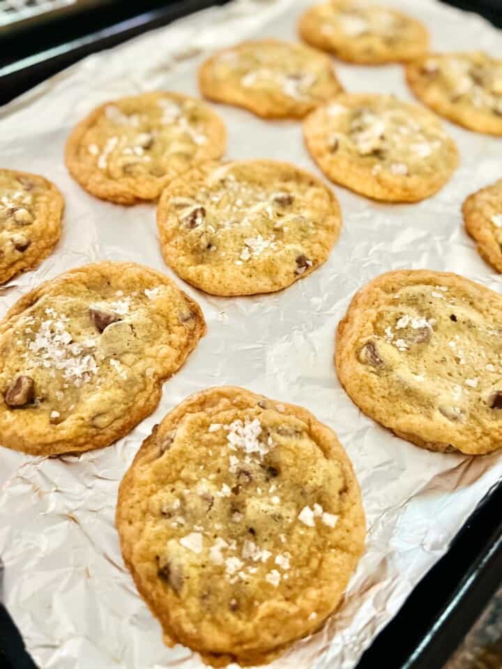 Sea Salt Toffee Chocolate Chip Cookies - The Short Order Cook