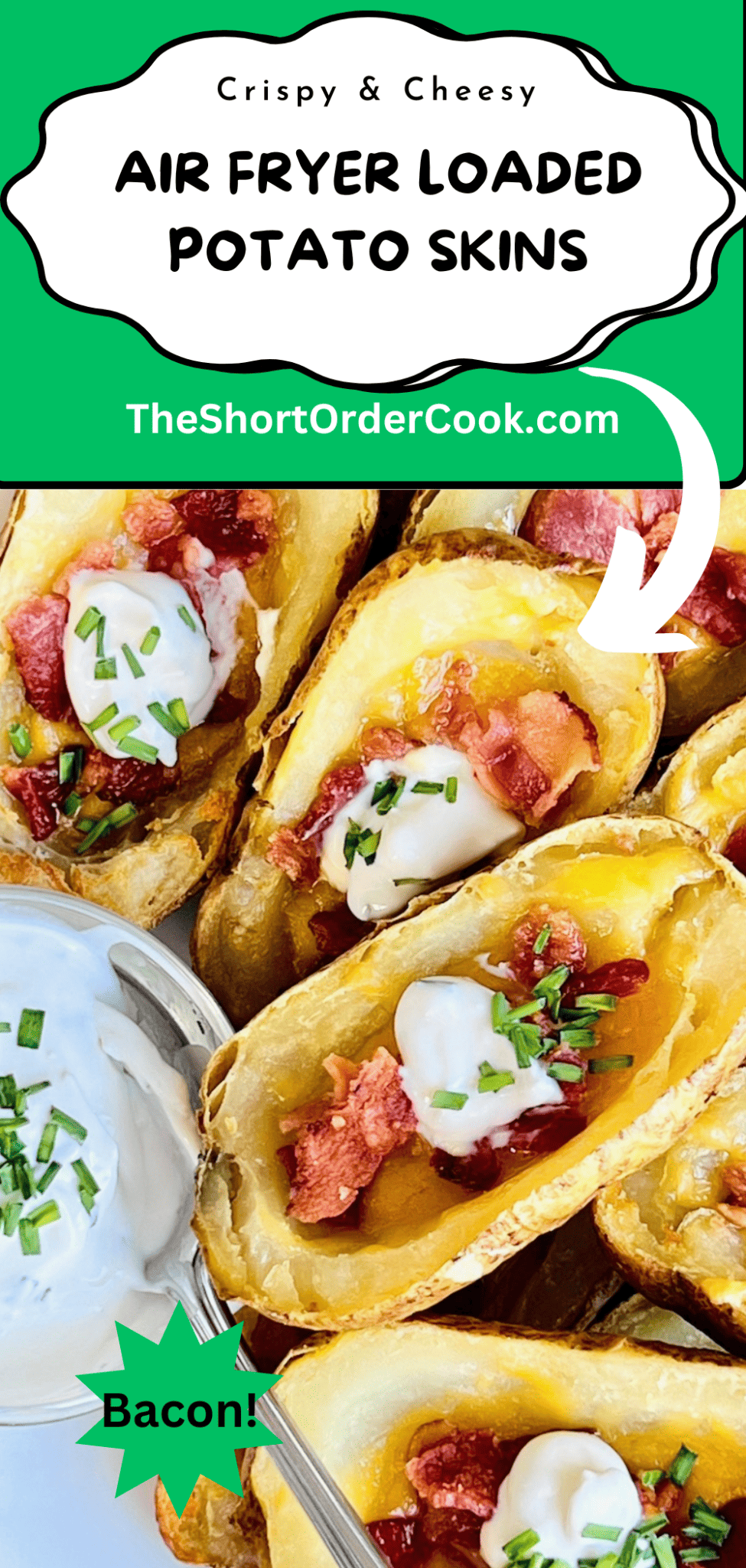 Air Fryer Loaded Potato Skins - The Short Order Cook