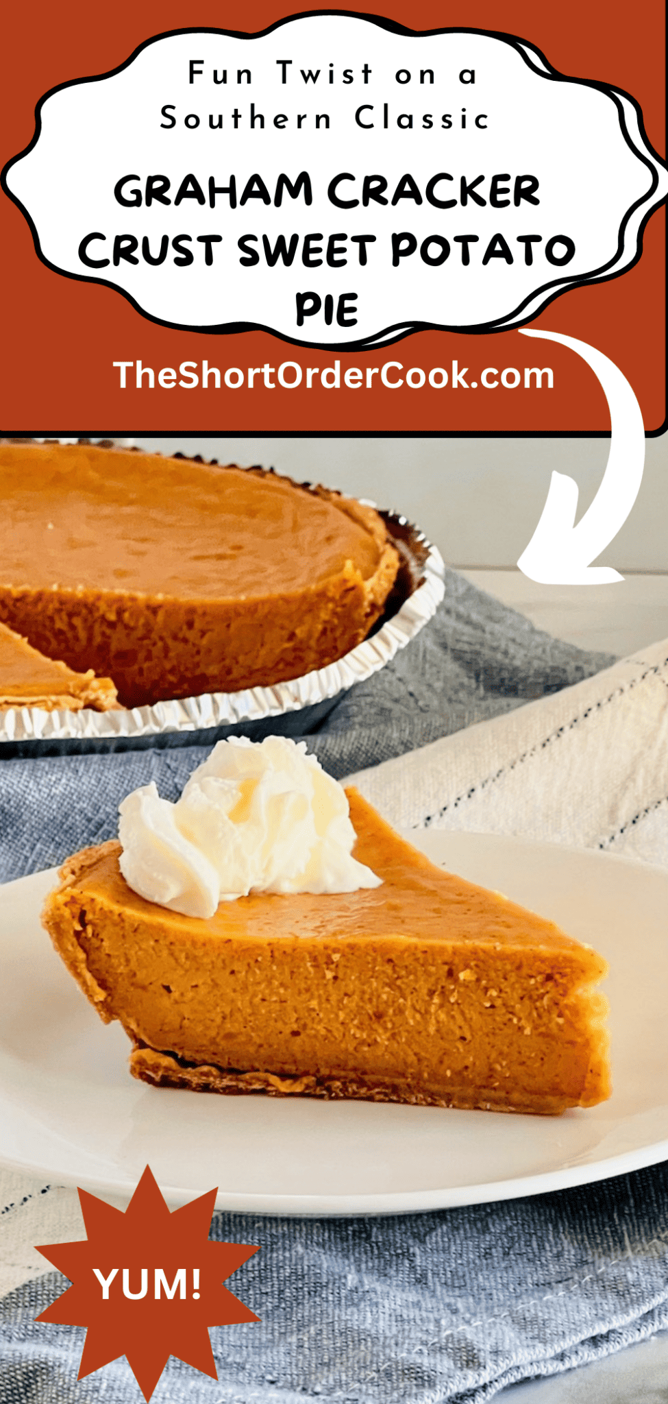 Graham Cracker Crust Sweet Potato Pie - The Short Order Cook