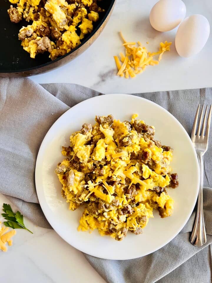 Breakfast Sausage, Egg, & Cheese Scramble - The Short Order Cook