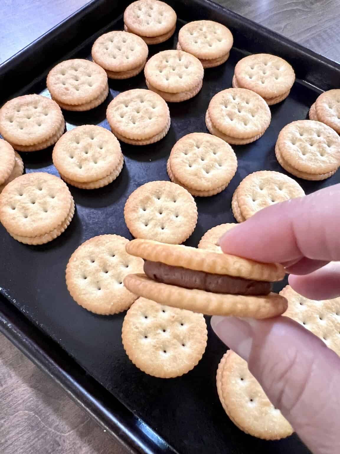 Rolo Stuffed Ritz Crackers - The Short Order Cook