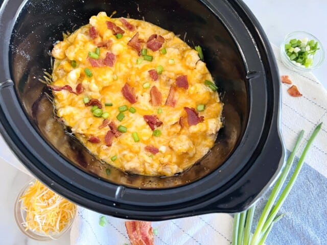 Slow Cooker Loaded Chicken & Cauliflower Casserole - The Short Order Cook